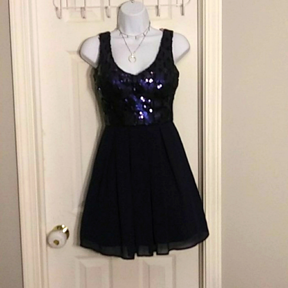 Navy Blue Cocktail Homecoming Prom Dress Gem